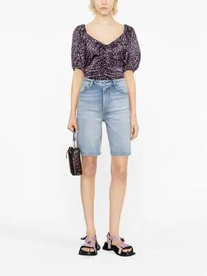 GANNI Floral-print Silk Top