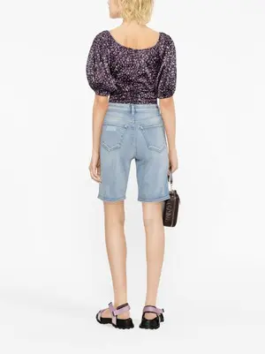 GANNI Floral-print Silk Top