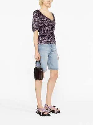 GANNI Floral-print Silk Top