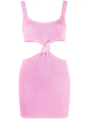 MC2 SAINT BARTH Kim Crinkled Cut-out Minidress - Pink