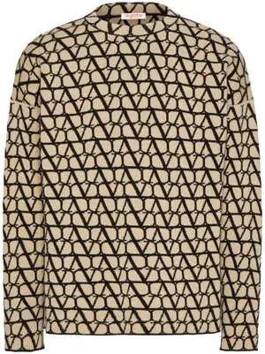 Valentino Garavani Toile Iconographe Wool Jumper Neutrals