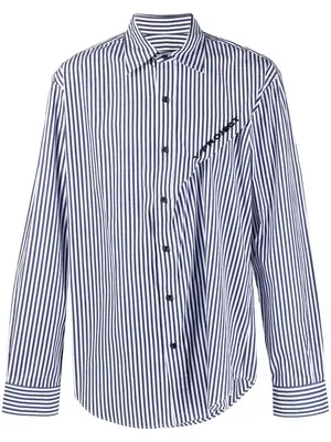 Y/PROJECT Logo-embroidered Striped Shirt