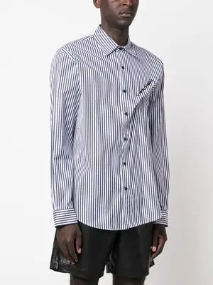 Y/project Logo-embroidered Striped Shirt