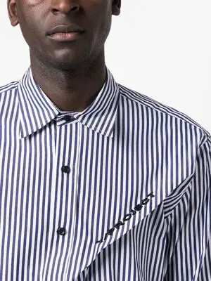Y/project Logo-embroidered Striped Shirt