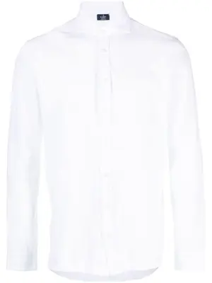 BARBA NAPOLI Long-sleeve Cotton Shirt - White