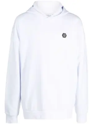 Philipp Plein Graphic Print Cotton Hoodie - White