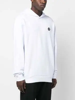 Philipp Plein Graphic Print Cotton Hoodie - White