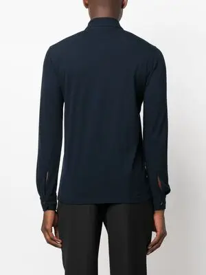 BARBA NAPOLI Long-sleeve Cotton Shirt - Blue