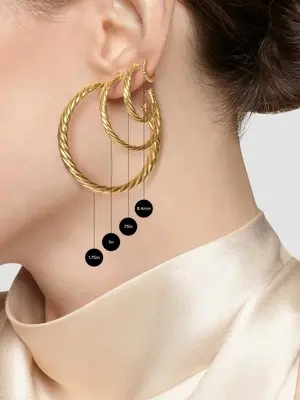 David Yurman Cable Hoop Earrings In Sterling 3/4in