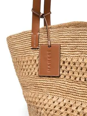 Manebí Logo-tag Raffia Tote Bag