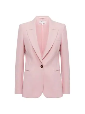 REISS Women's Marina Peaked Single-Button Blazer - Pink  - Pink