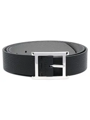 Orciani Logo-debossed Leather Belt - Black