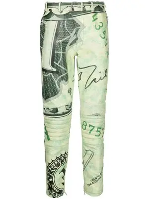Moschino Leather Straight-leg Trousers - Green