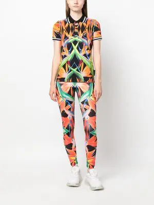 PLEIN SPORT Floral-print Polo Top