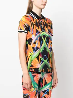 PLEIN SPORT Floral-print Polo Top