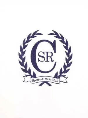 SPORTY & RICH Logo-print Zipped Cotton Jumper