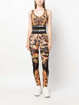 PLEIN SPORT Baroque-print Cotton Tank Top