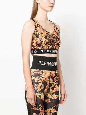 PLEIN SPORT Baroque-print Cotton Tank Top
