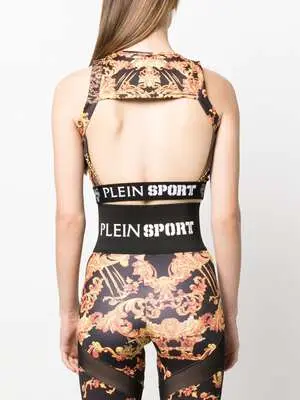 PLEIN SPORT Baroque-print Cotton Tank Top