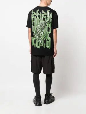 PLEIN SPORT Tiger-print Cotton T-shirt