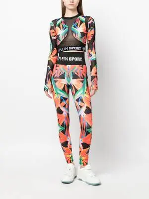 PLEIN SPORT Floral-print Stretch Leggings