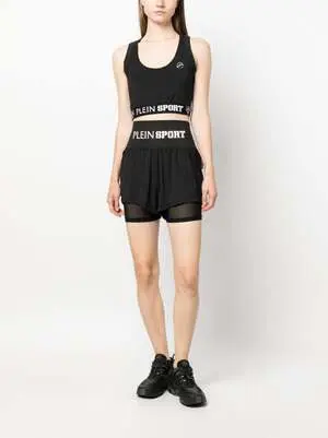 PLEIN SPORT Logo-print Double-layered Shorts