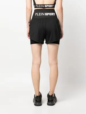 PLEIN SPORT Logo-print Double-layered Shorts