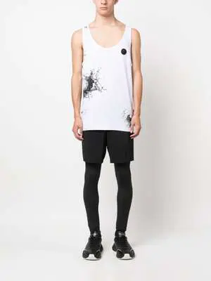 PLEIN SPORT Splash-print Cotton Tank Top