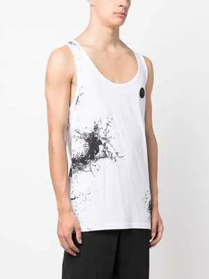 PLEIN SPORT Splash-print Cotton Tank Top