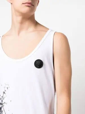 PLEIN SPORT Splash-print Cotton Tank Top