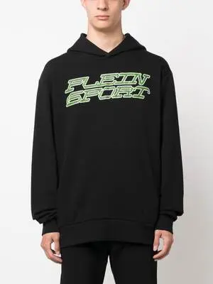 PLEIN SPORT Tiger Logo-print Hoodie - Black