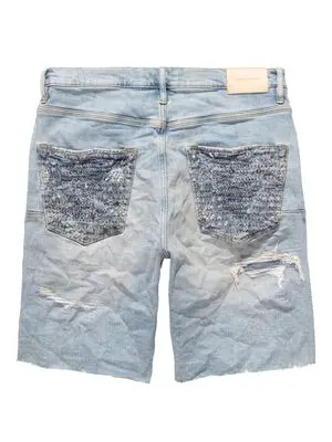 PURPLE BRAND Logo-patch Denim Shorts