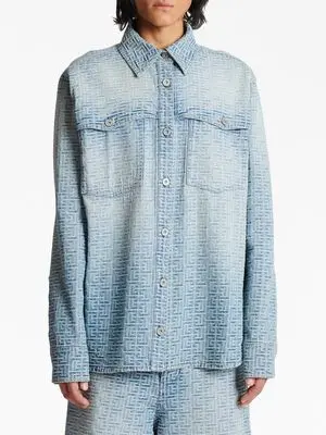 Balmain Monogram-jacquard Cotton Shirt