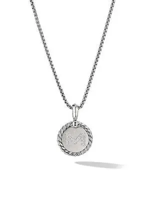 David Yurman Women's M Initial Charm Necklace In Sterling Silver - Initial Z  Diamond