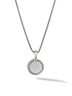 David Yurman Women's M Initial Charm Necklace In Sterling Silver - Initial Z  Initial A