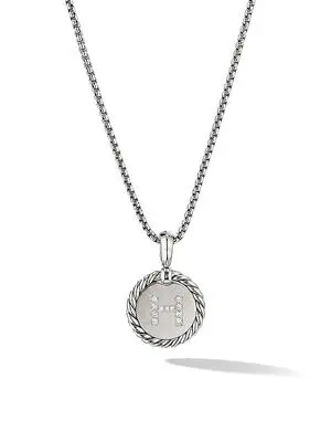 David Yurman Women's M Initial Charm Necklace In Sterling Silver - Initial Z  Initial H