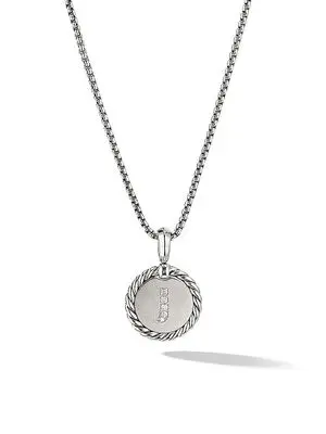 David Yurman Women's M Initial Charm Necklace In Sterling Silver - Initial Z  Initial J