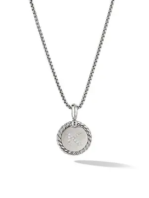 David Yurman Women's M Initial Charm Necklace In Sterling Silver - Initial Z  Initial K