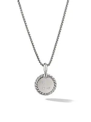 David Yurman Women's M Initial Charm Necklace In Sterling Silver - Initial Z  Initial L