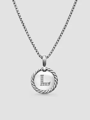 David Yurman Initial Charm Necklace In Sterling Silver Initial L