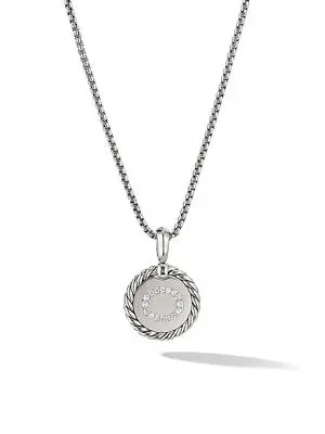 David Yurman Women's M Initial Charm Necklace In Sterling Silver - Initial Z  Initial O
