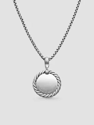 David Yurman Initial Charm Necklace In Sterling Silver - Initial O