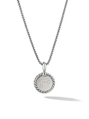 David Yurman Women's M Initial Charm Necklace In Sterling Silver - Initial Z  Initial P