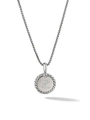 David Yurman Women's M Initial Charm Necklace In Sterling Silver - Initial Z  Initial Z