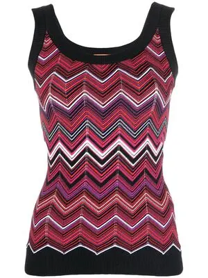 Missoni Zig-zag Pattern Sleeveless Top