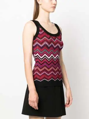 Missoni Zig-zag Pattern Sleeveless Top