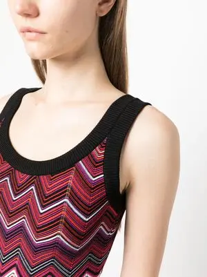 Missoni Zig-zag Pattern Sleeveless Top