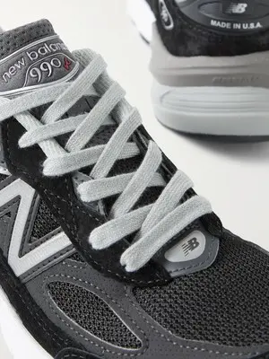 NEW BALANCE Made In Usa 990v6 Leather-trimmed Sneakers - Black