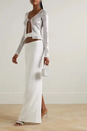 16Arlington Solaria Sequined Stretch-tulle Cardigan