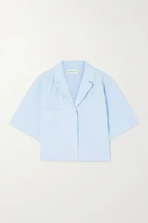 LOULOU STUDIO Net Sustain Mana Cropped Organic Cotton-poplin Shirt